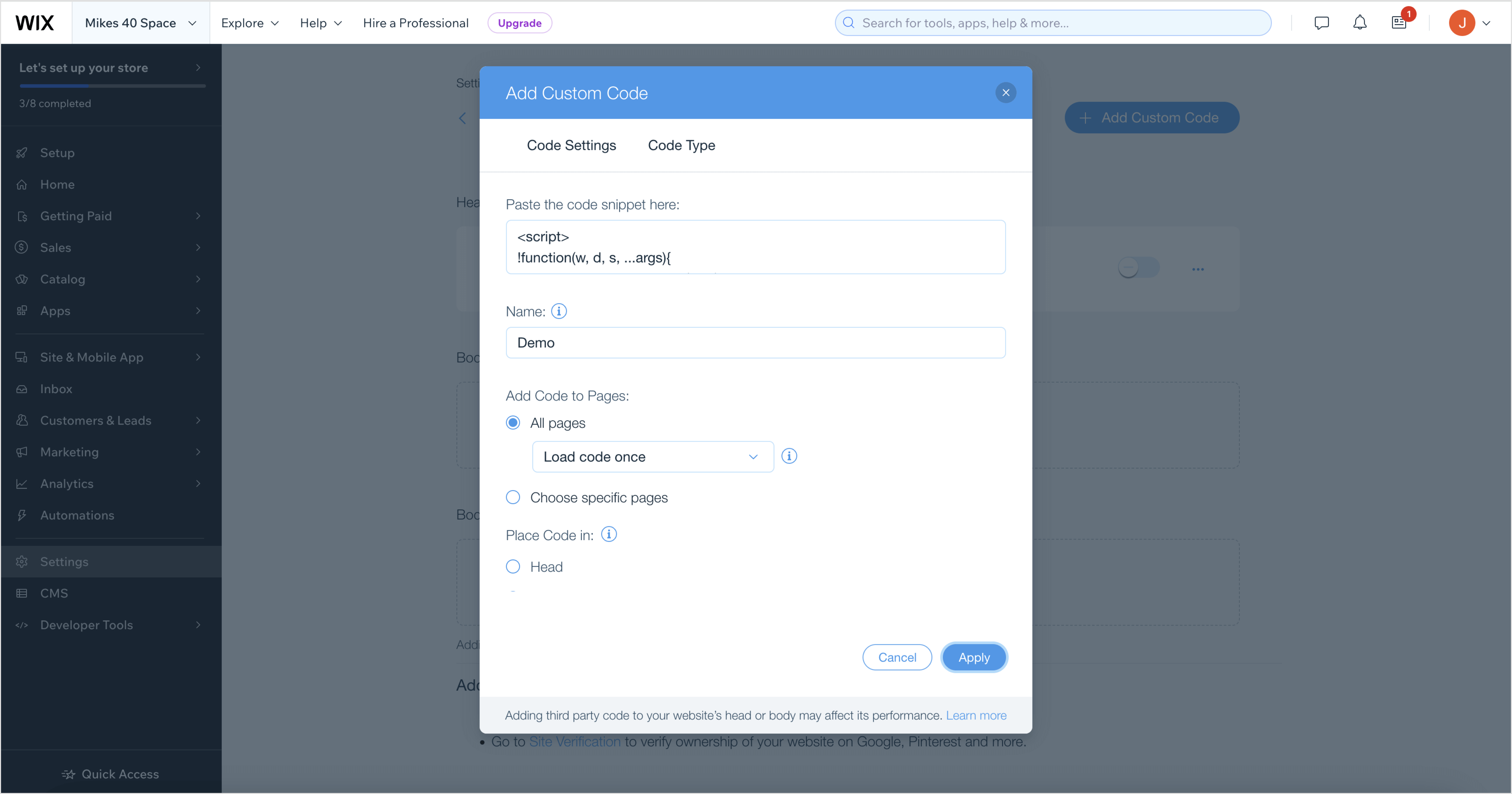 Embed Widget In Your Wix Store Ai Chatbot Sendbird Docs