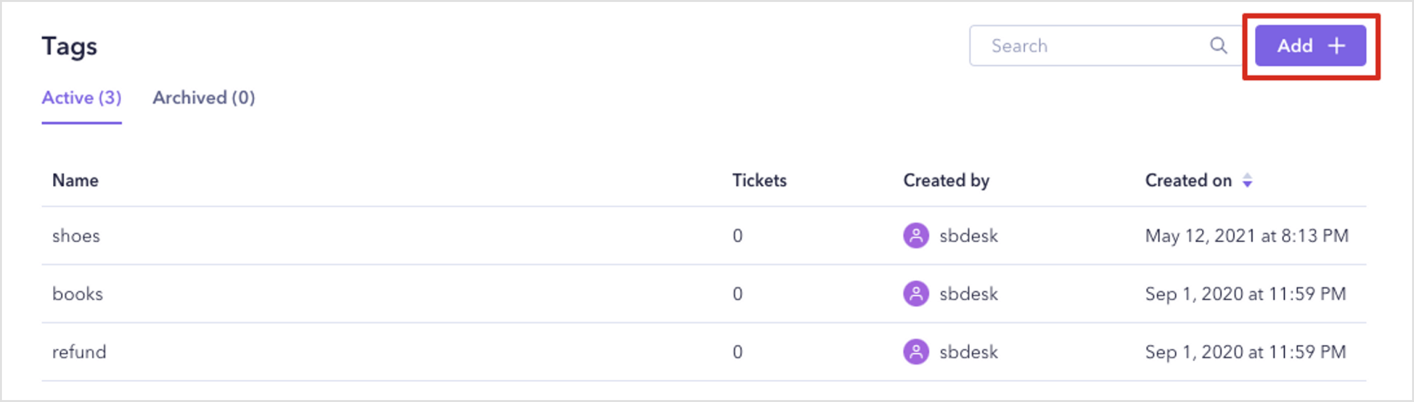 Tags | Desk Guide | Sendbird Docs