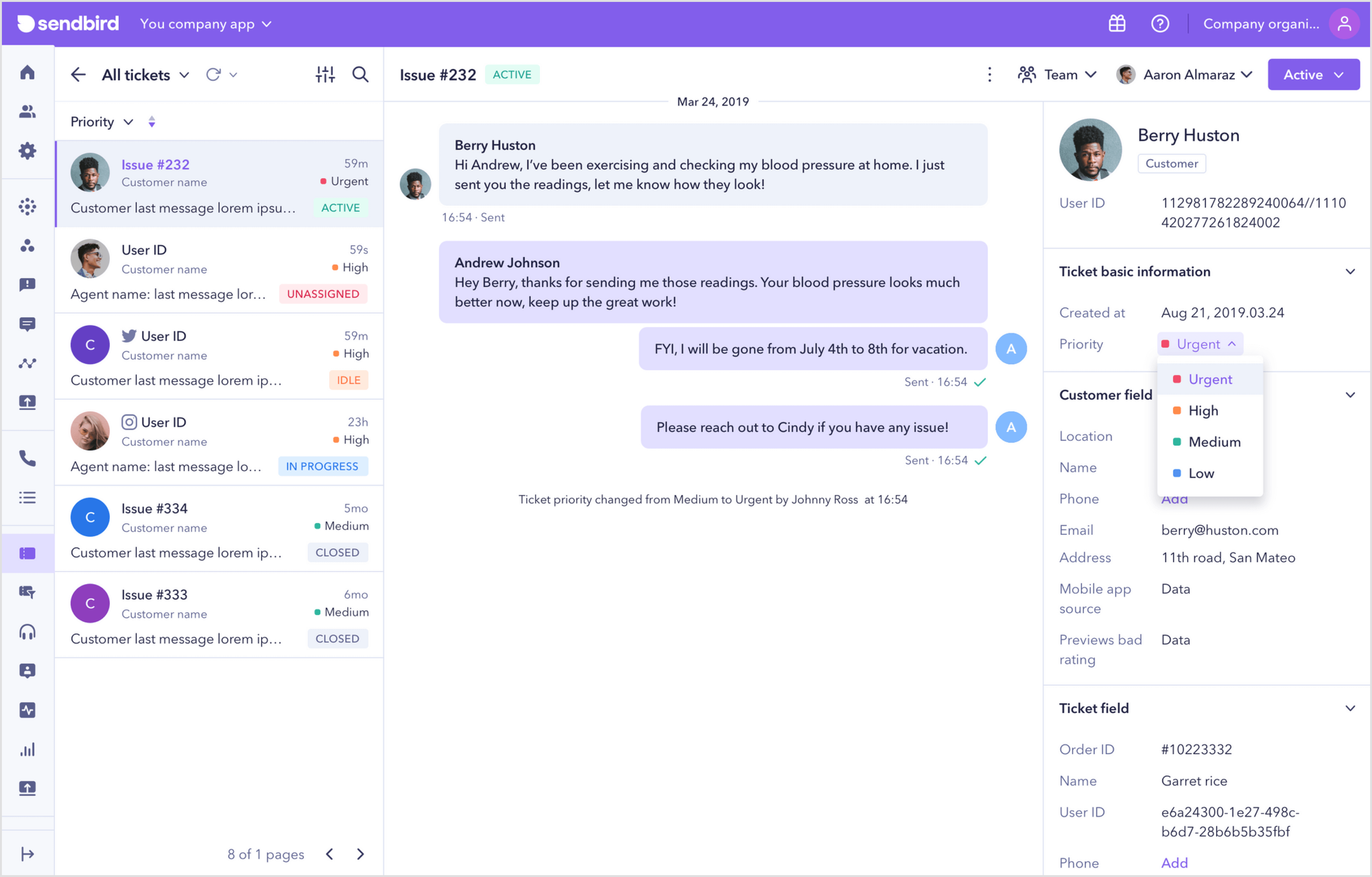 Ticket priority | Desk Guide | Sendbird Docs