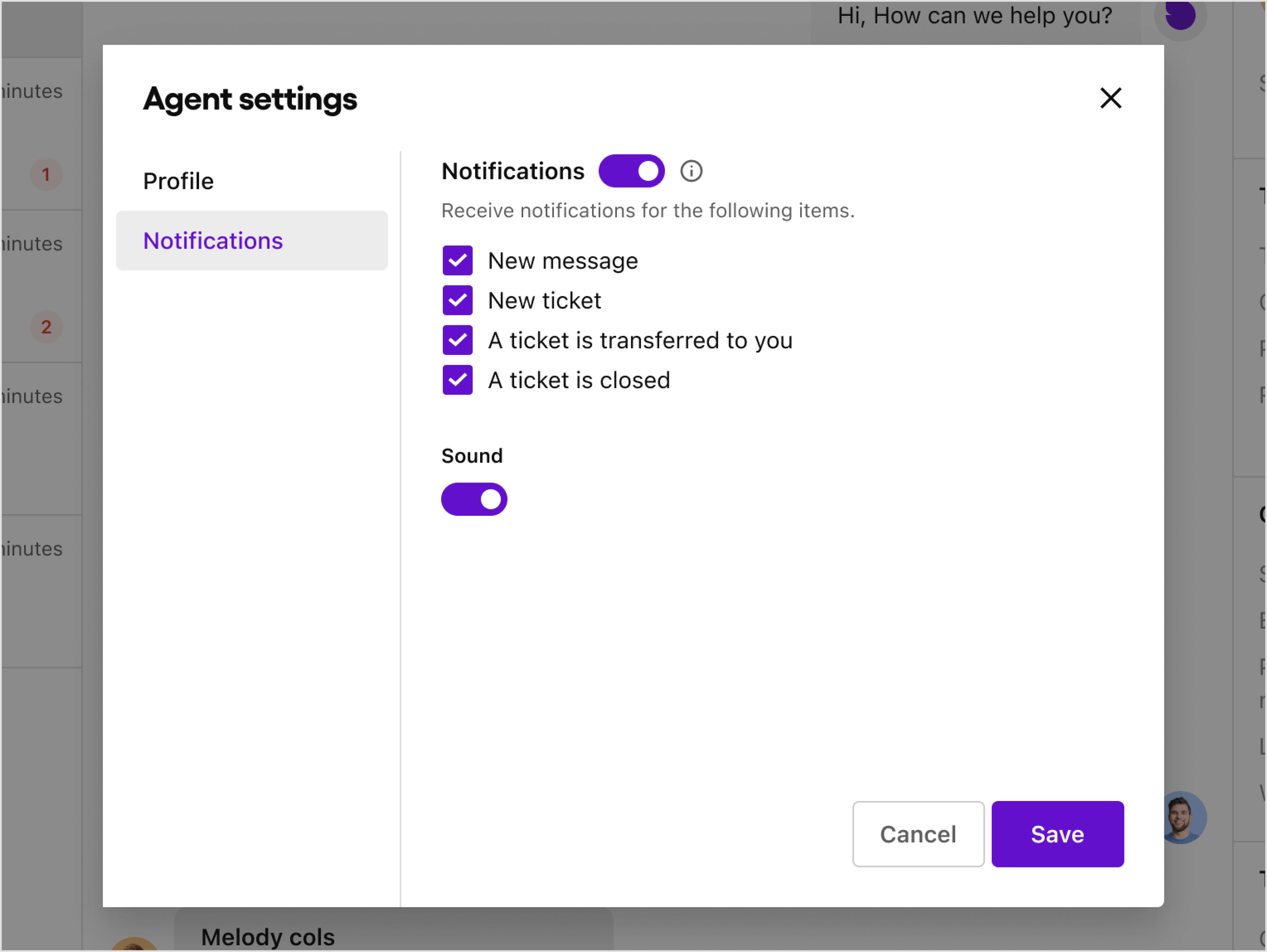 Notifications | Desk Guide | Sendbird Docs