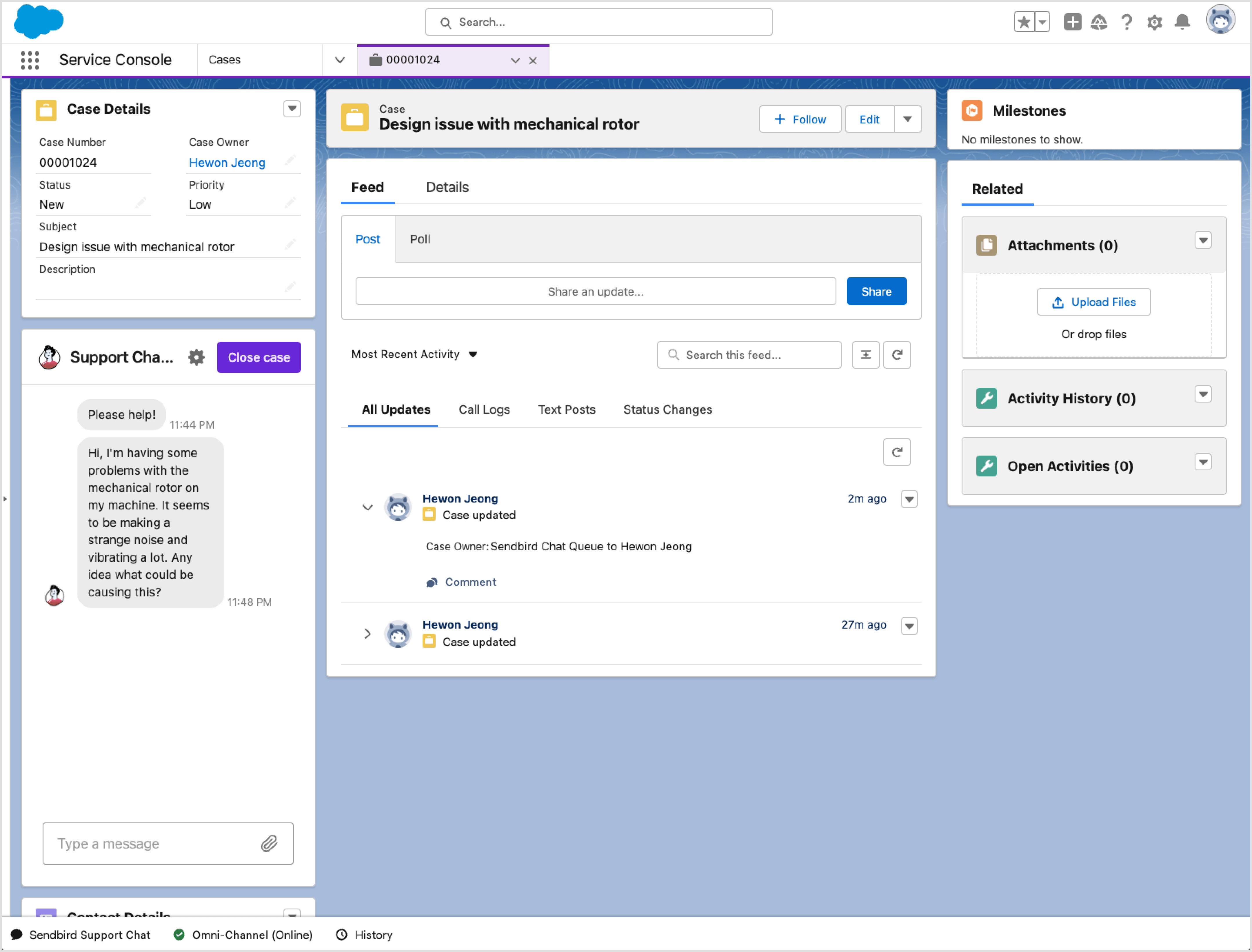 Integrate with Salesforce Service Cloud | Support Chat | Sendbird Docs