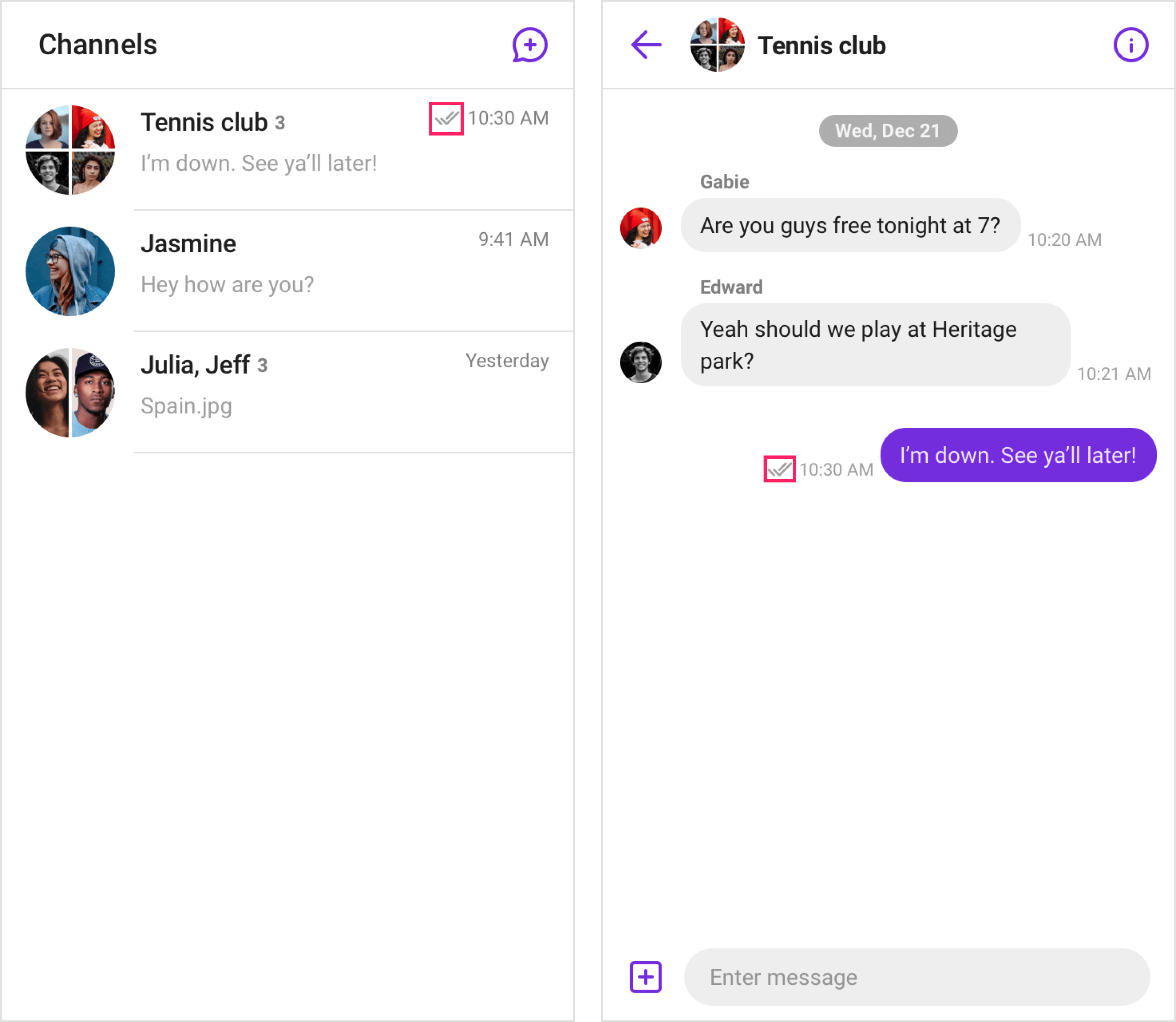 Delivery receipt | Chat React Native SDK | Sendbird Docs